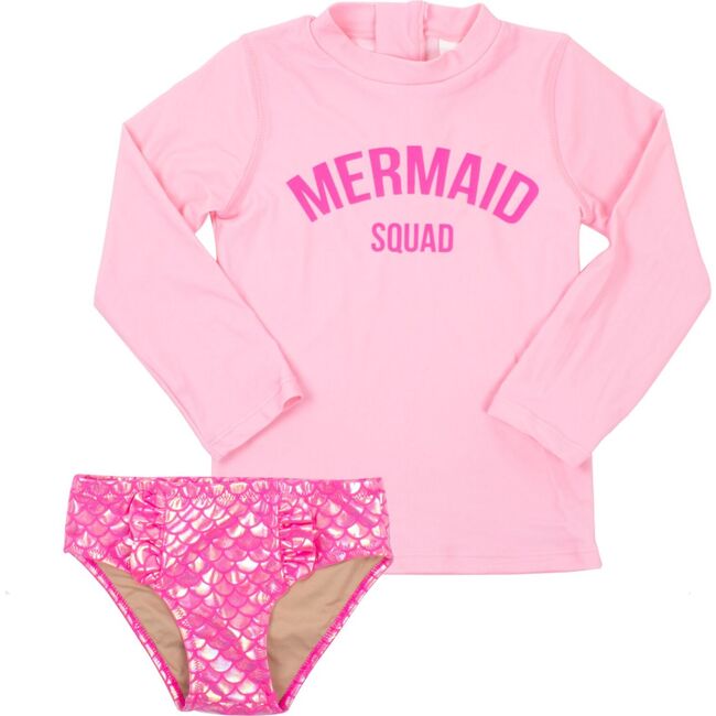 Rashguard Set Mermaid Squad Hot Pink Shade Critters Swim Maisonette