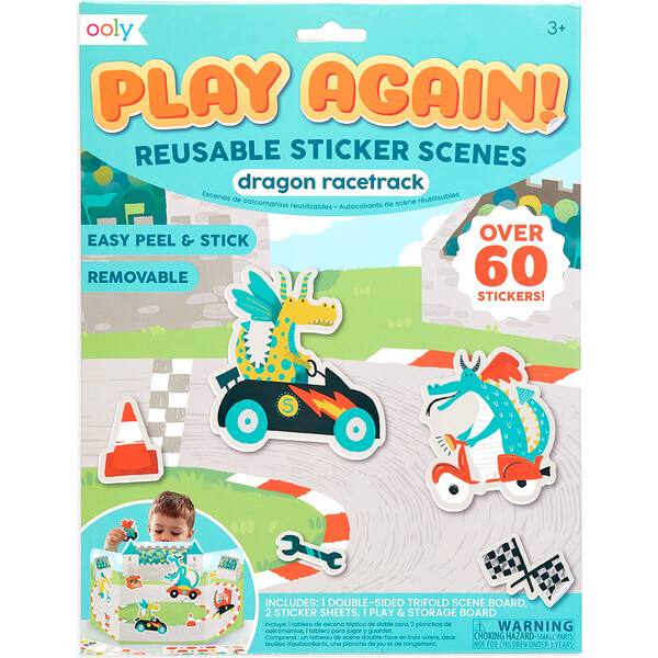 Play Again Reusable Stickers Scenes, Dragon Racetrack - OOLY Arts ...