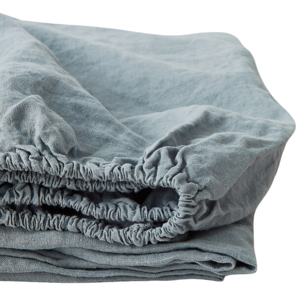 Linen Fitted Sheet, Blue Fog - Linen Tales Sheets | Maisonette