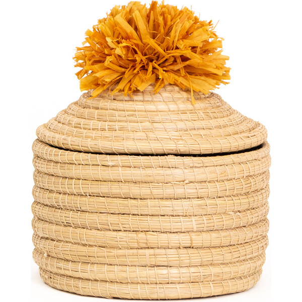 Penelope Pom Pom Lidded Box, Sunset - KAZI Goods Storage | Maisonette