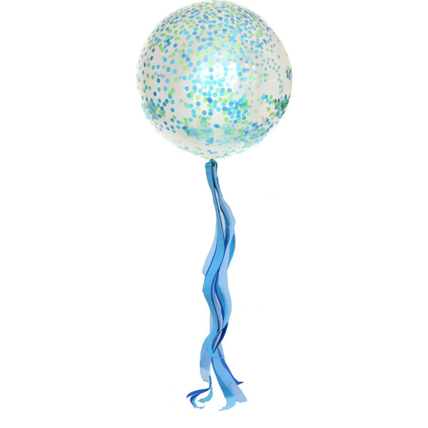 Confetti Balloon with Blue Multi Streamer Tassel Kit, Confetti-a-saurus ...