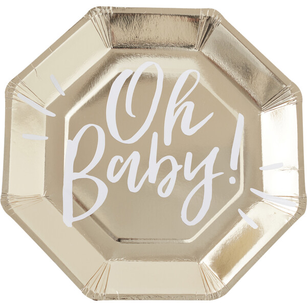 Paper Plates, Gold - Ginger Ray Party Goods | Maisonette