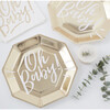 Paper Plates, Gold - Ginger Ray Party Goods | Maisonette