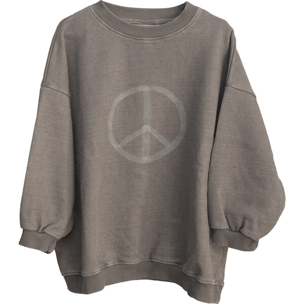 Oversized Peace Sweater, Grey - Summer in May Tops | Maisonette