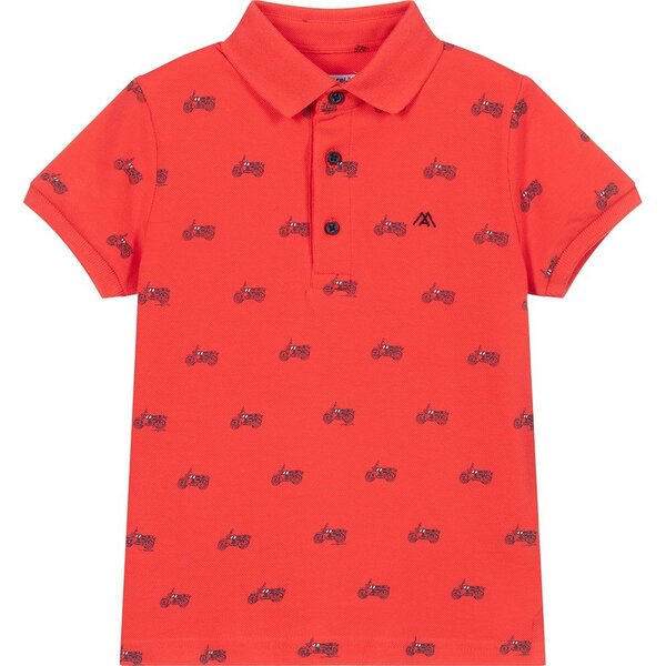 Motorcycle Print Polo, Red - Mayoral Tops | Maisonette