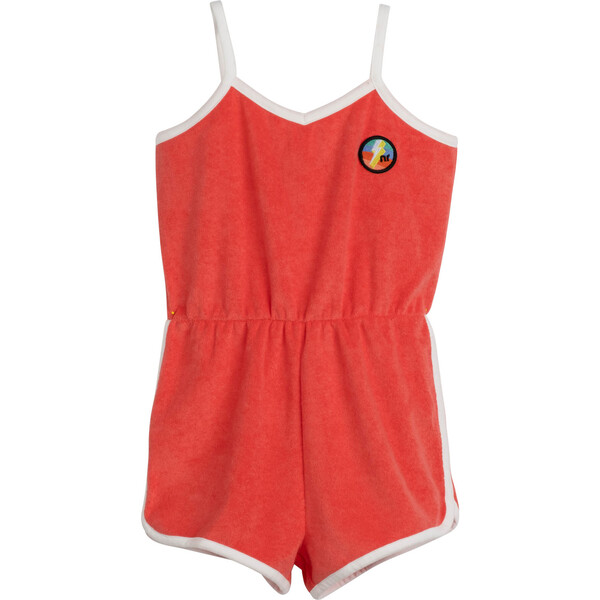 Debbie Retro Terry Romper, Coral - Neon Rebels Rompers | Maisonette