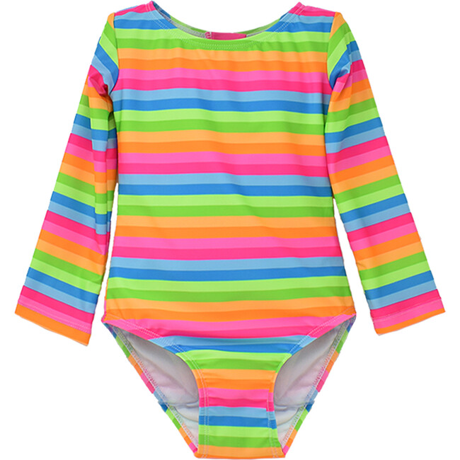Charlie Rash Guard Swimsuit, Nest Stripe - Flap Happy Swim | Maisonette