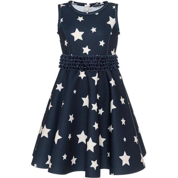 Blue Star Dress, Navy - Monnalisa Dresses | Maisonette