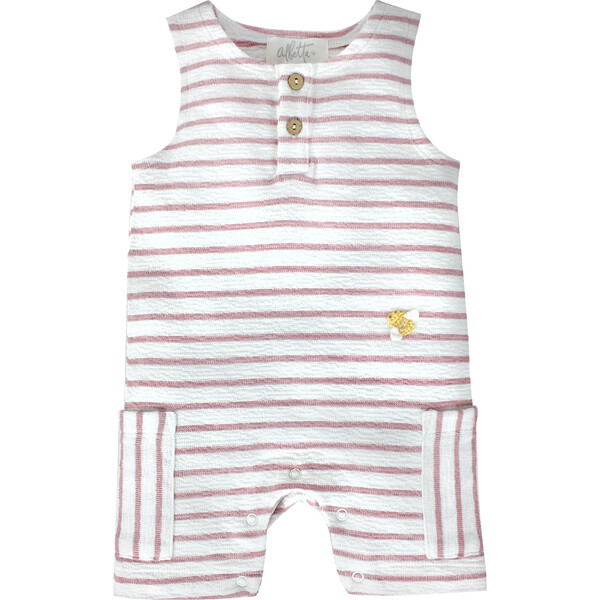 Crochet Mini Bee Pink Stripe Romper - Albetta Swim | Maisonette