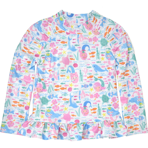 UPF 50, Ruffle Rash Guard Swim Top, Fantasea Mermaid - Flap Happy Swim ...