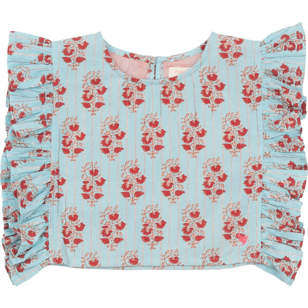 Ingrid Top, Milky Blue Vintage Floral - Pink Chicken Tops | Maisonette