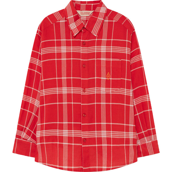 Wolf Shirt, Red Logo - The Animals Observatory Tops | Maisonette