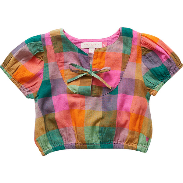 Lori Top, Multi Squares - Pink Chicken Tops | Maisonette