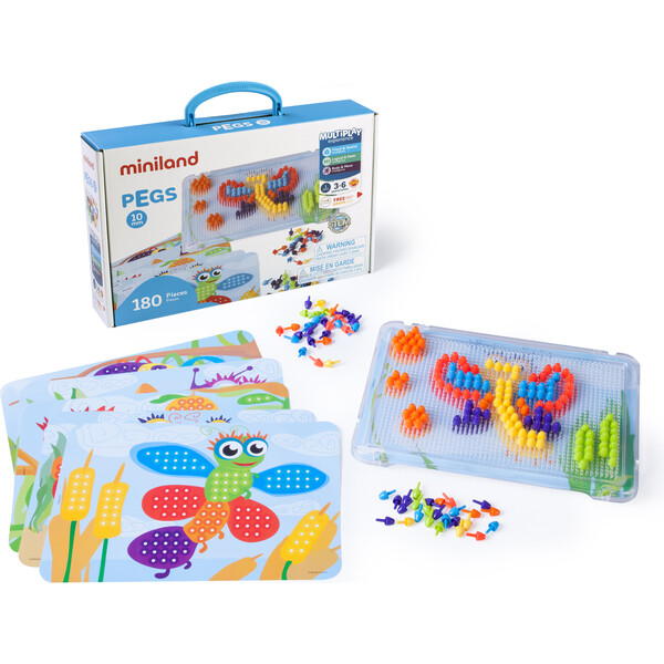 Pegs ⅜" 180 pieces - Miniland Building Toys | Maisonette