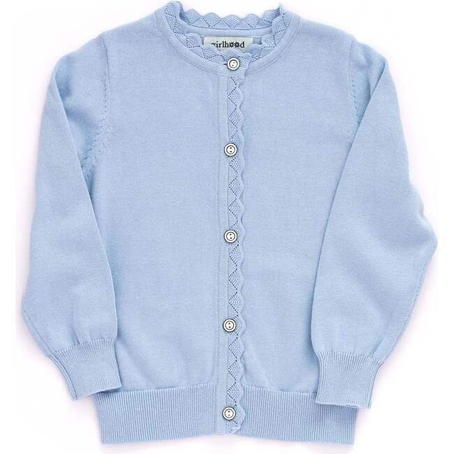 Girlhood Cardigan, Sky Blue - Little Stocking Co. Tops | Maisonette
