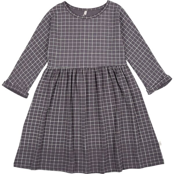 Grid Dress 3/4 Sleeve, Ash - Pouf Dresses | Maisonette