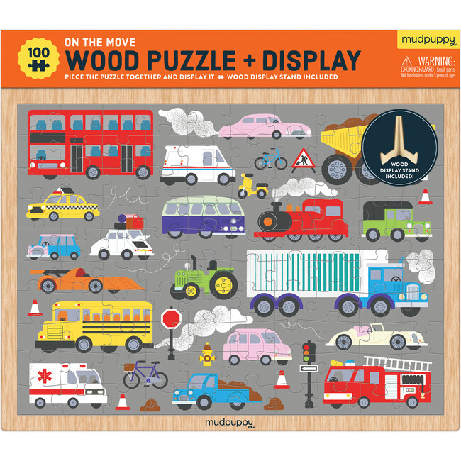 On The Move 100 Piece Wood Puzzle + Display - Mudpuppy Puzzles | Maisonette
