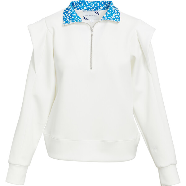Women's Poplar Pullover, White Courtside Floral - Addison Bay Sweaters ...