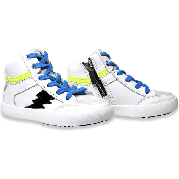 Mercury High Top Sneaker, White - Little Chicken Shoes | Maisonette