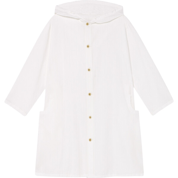 Crushed Cotton Coat, White - Little Creative Factory Outerwear | Maisonette