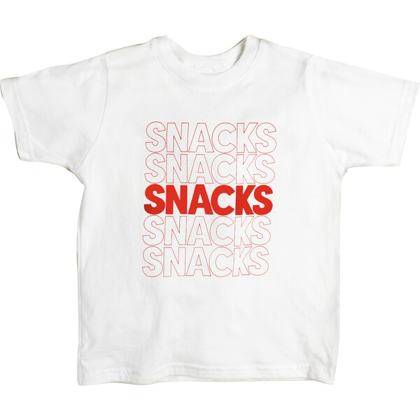 Snacks Tee Shirt, White - Little Chicken Tops | Maisonette
