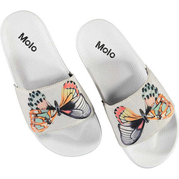 Butterfly Flip Flops, White - Molo Shoes | Maisonette