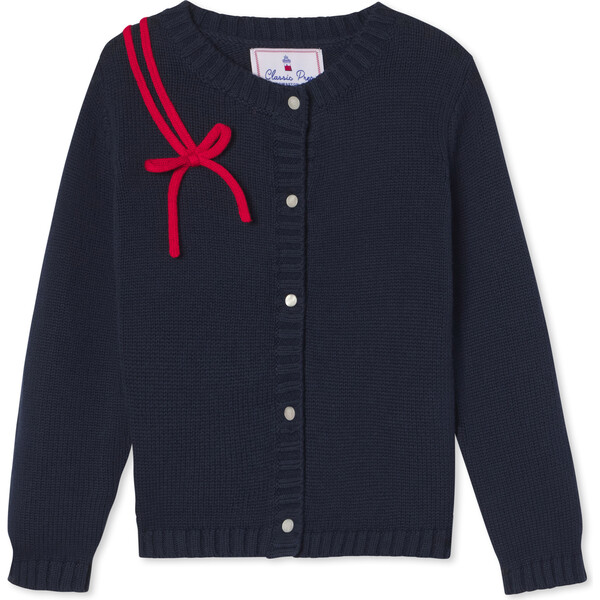 Elise Ice Skates Cardigan, Blue Ribbon - Classic Prep Sweaters | Maisonette