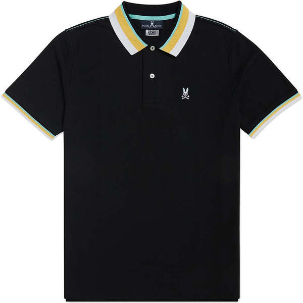 Neon Logo Polo, Black - Psycho Bunny Tops | Maisonette