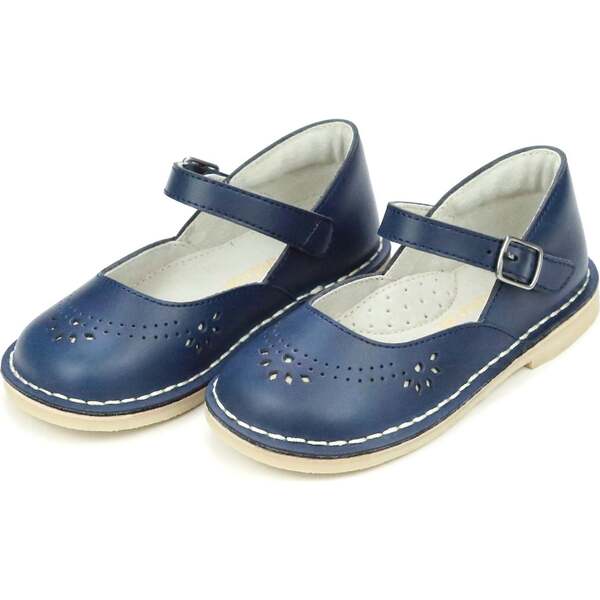 Antonia Classic Leather Mary Jane, Navy - L'Amour Shoes | Maisonette