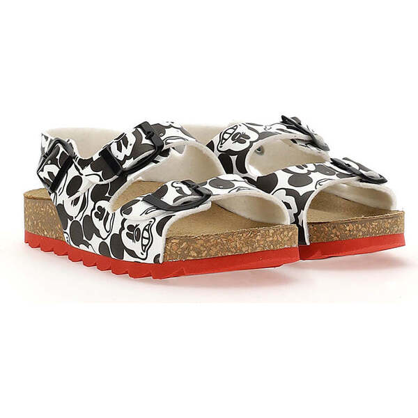 Mickey Mouse Red Sole Sandals, White - Master of Arts Shoes | Maisonette