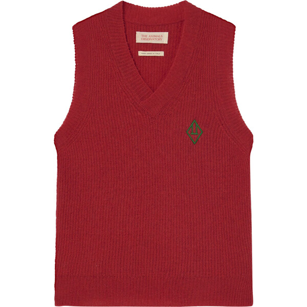 Plain Bat Vest Red Logo - The Animals Observatory Tops | Maisonette