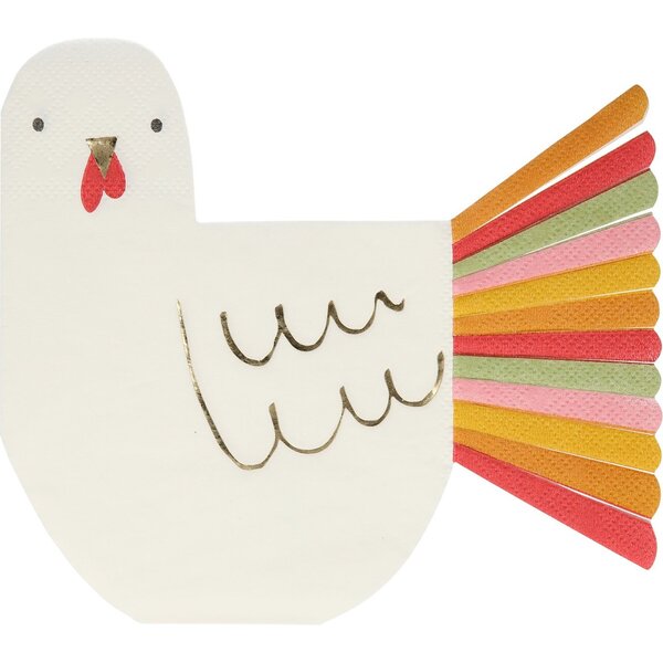 Thanksgiving Fringed Turkey Napkins - Meri Meri Tableware | Maisonette