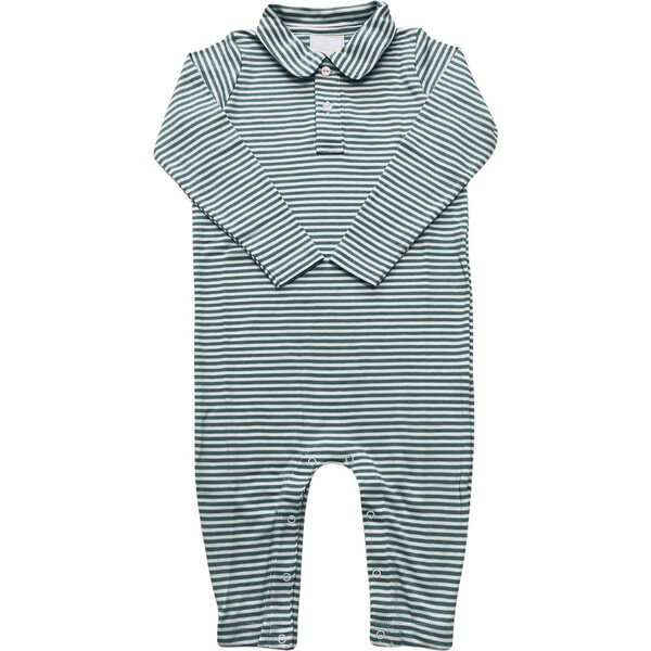 Long Sleeve Striped Polo Romper, Canton - Little English Rompers ...