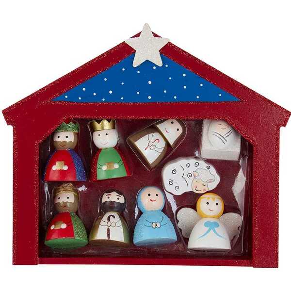 9-Inch Miniature Nativity Set with 9 Figures and Stable - Kurt Adler ...