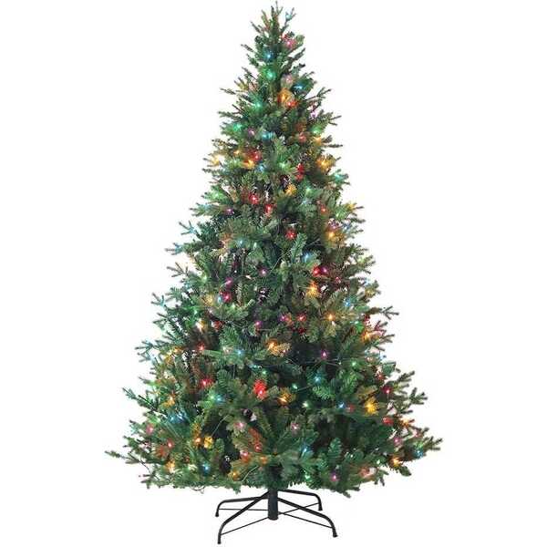 7-Foot Pre-Lit Multi-Color Incandescent Jackson Pine Tree - Kurt Adler ...