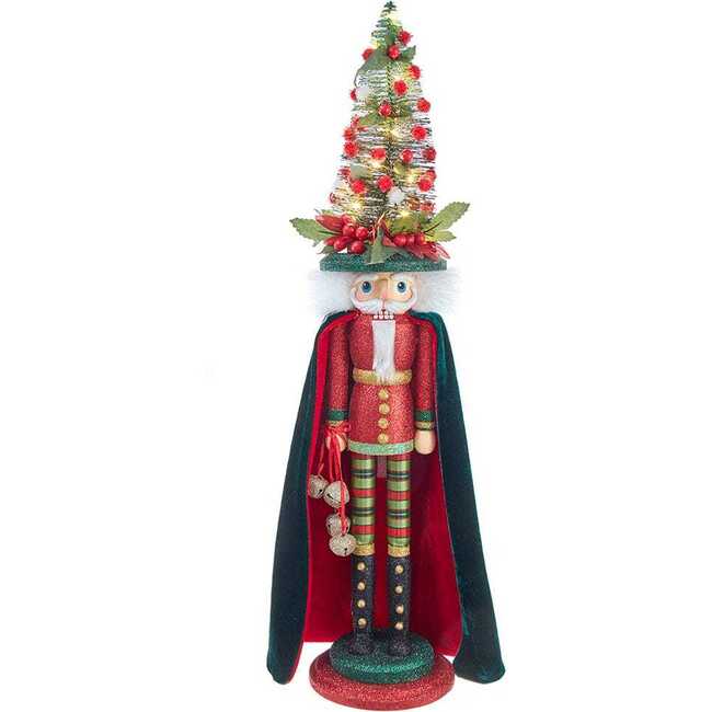 24-Inch Battery-Operated Hollywood Red and Dark Green Nutcracker with ...