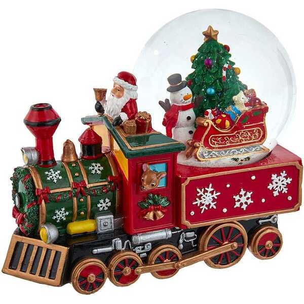 120MM Musical Santa Driving Train Water Globe - Kurt Adler Nutcrackers ...