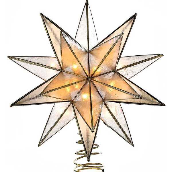 10-Light 15-Point Star Capiz Treetop - Kurt Adler Ornaments & Toppers ...