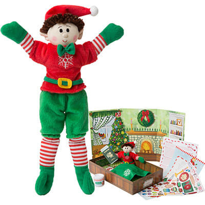 Boy Elf (Brown Hair) & Elf Book Set - TumbleSet Toys Plush | Maisonette