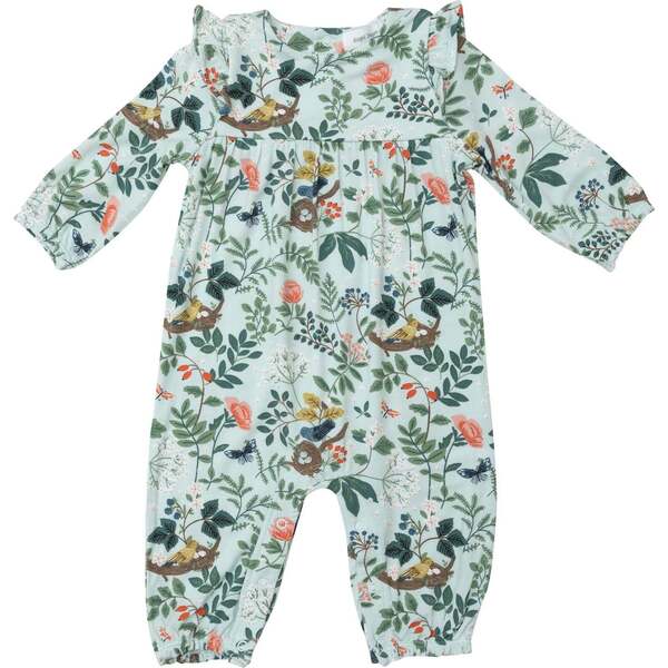 Bamboo Ruffle Shoulder Romper, Woodland Bird & Nest - Angel Dear ...