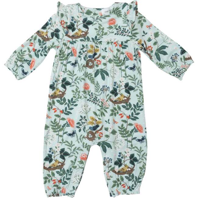 Bamboo Ruffle Shoulder Romper, Woodland Bird & Nest - Angel Dear ...