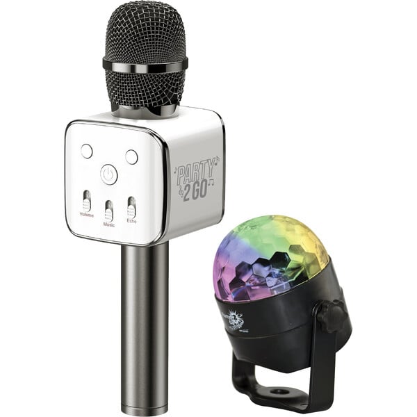 Party2-Go Karaoke Mic Disco Ball Combo, Black - Wireless Express Tech ...