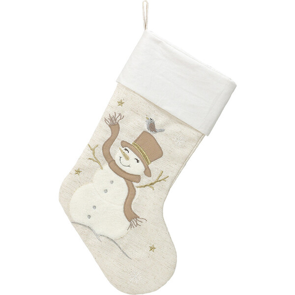 Nordic Snowman Stocking, Linen - MON AMI Stockings | Maisonette