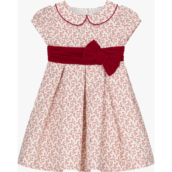 Bethany Bow Dress, Gold & Red - Trotters London Dresses | Maisonette