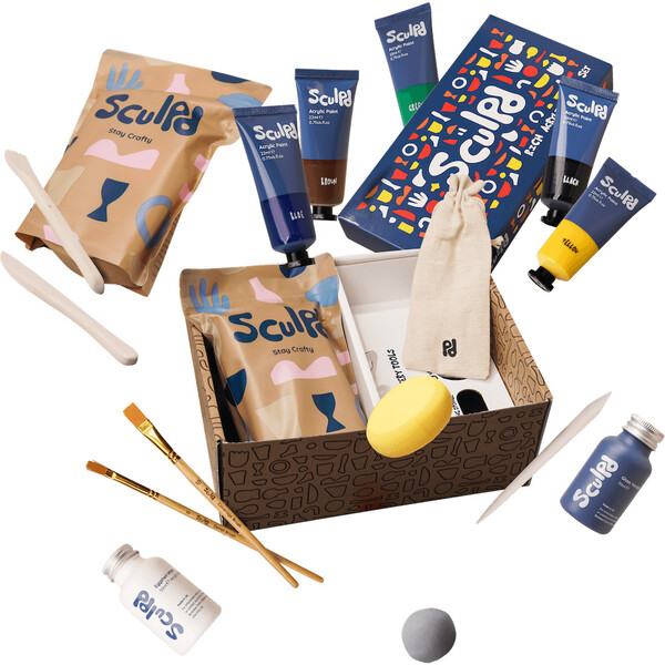 Home Pottery Kit with Paint Set, Classic - Sculpd Arts & Crafts ...