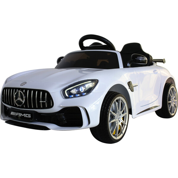 12V Mercedes Benz AMG GTR 1 Seater Ride on Car White - Freddo Backyard ...