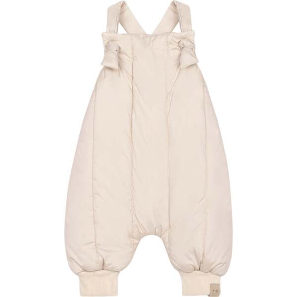 Baby Quilted Dungarees, Beige - OMAMImini Pants | Maisonette