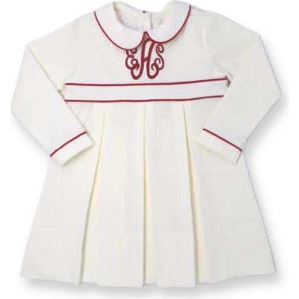 Holly Long Sleeve Dress, White Red - Lullaby Set Dresses | Maisonette