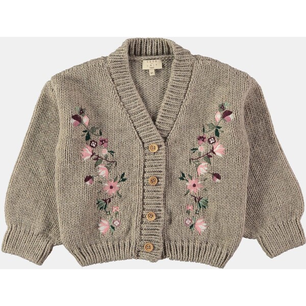 Rose Smoke Knit Embroidered Baby Cardigan - Coco Au Lait Sweaters ...