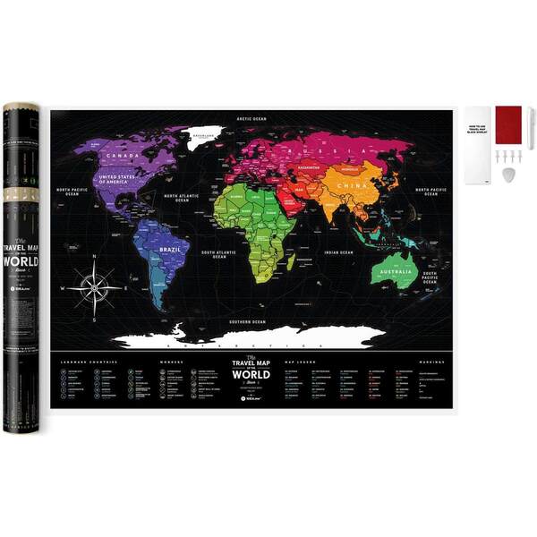 Travel Map Black World - 1DEA.me Mirrors & Wall Decor | Maisonette